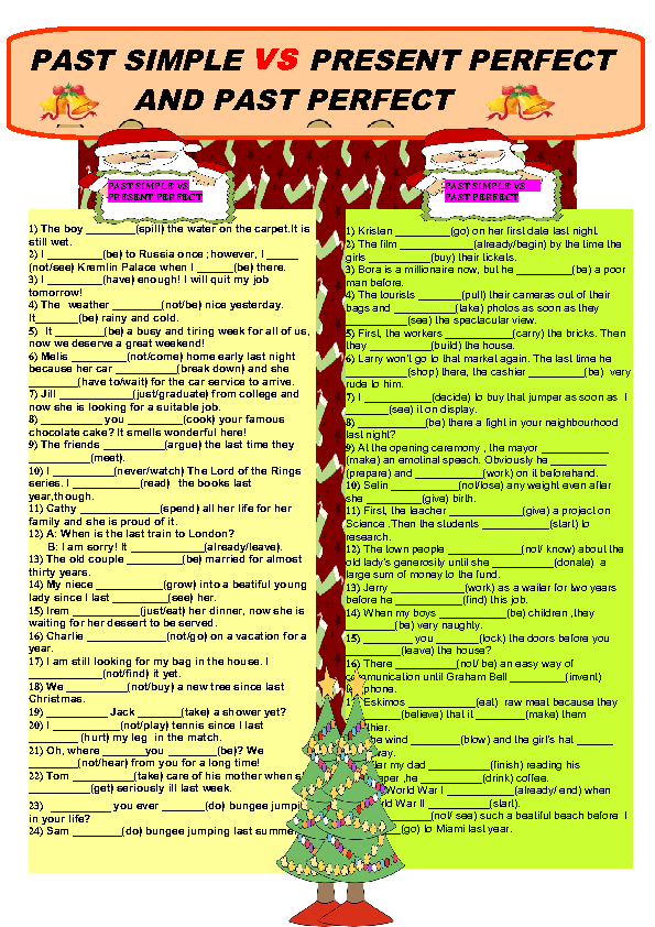 Present Perfect Tense Vs Simple Past Exercises Pdf