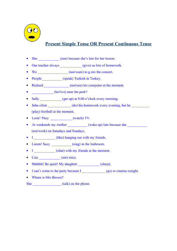 Simple Present Or Present Continuous