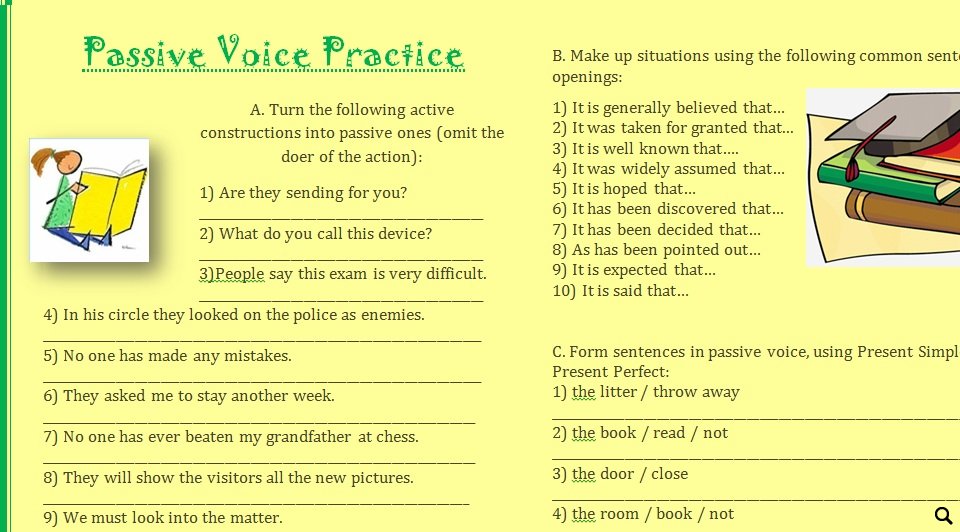 Passive Voice Practice Passive Voice Practice