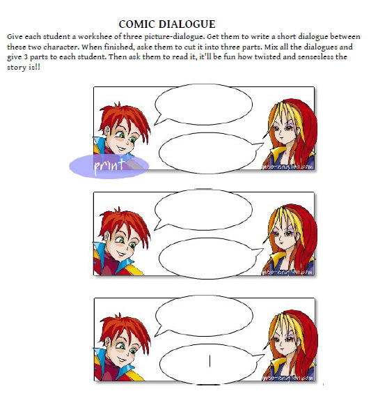 Comic Dialogue Primary Worksheet Comic Dialogue Primary Worksheet