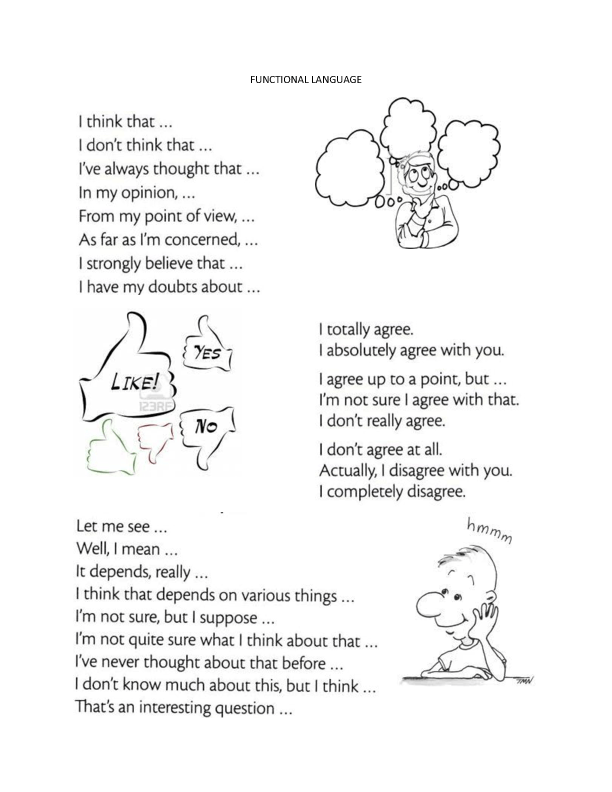Functional Language Giving Asking For An Opinion