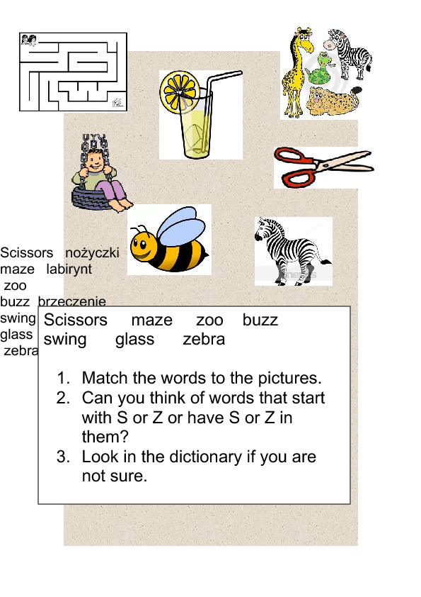 S And Z Sound Words S And Z Sound Words