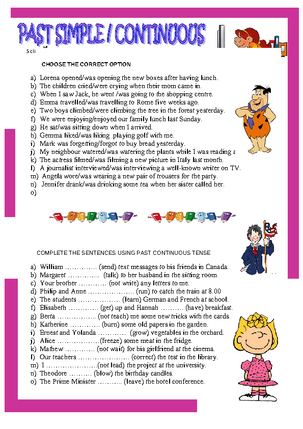 Past Simple And Past Continuous Worksheet