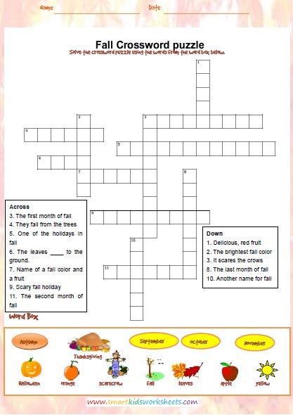Fall Crossword Puzzle