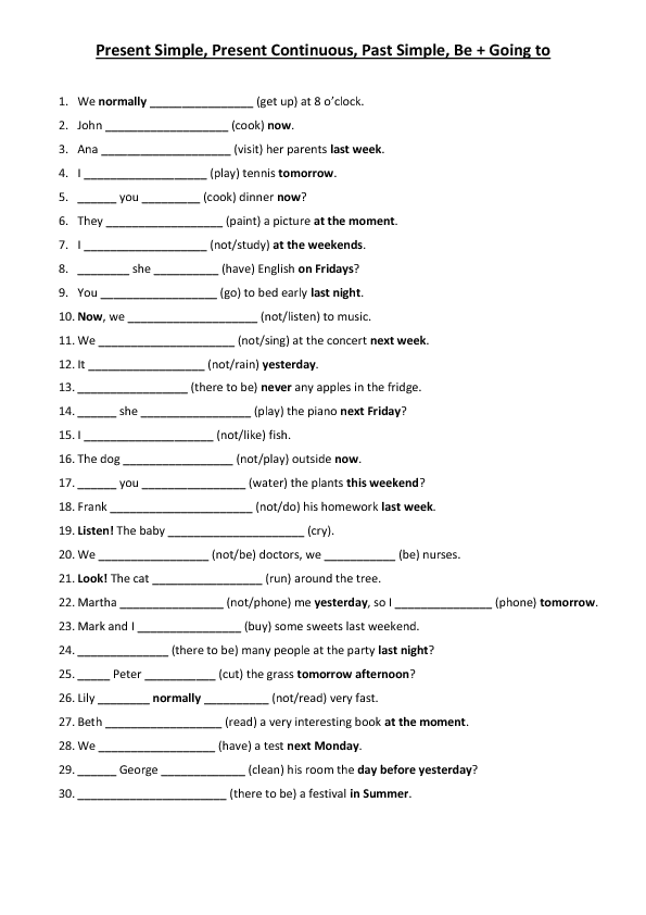Mixed Tenses