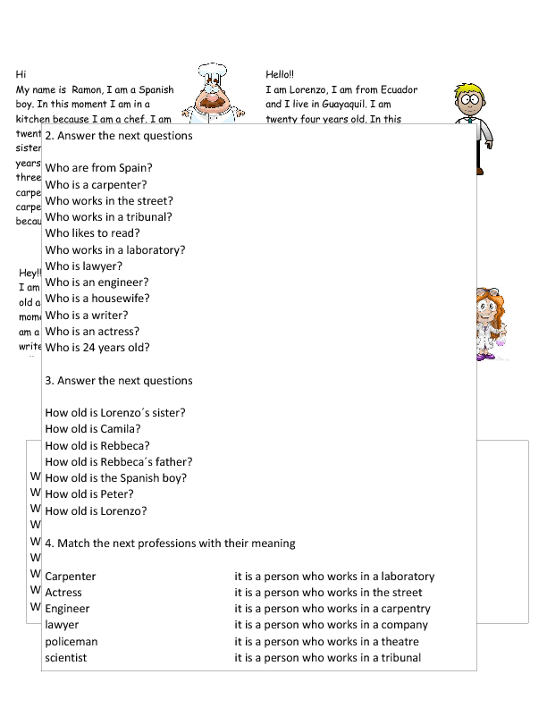 Simple Present Reading Comprehension Verb To Be Simple Present Reading Comprehension Verb To Be