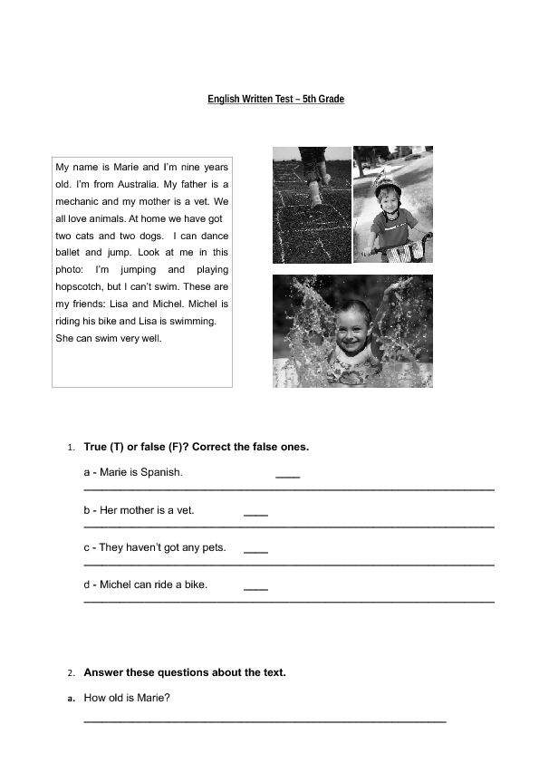 Diagnostic Test Grade 5