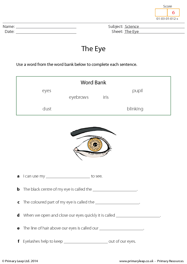 The Eye Missing Words