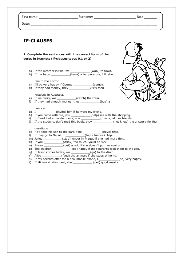 If Clauses Worksheet