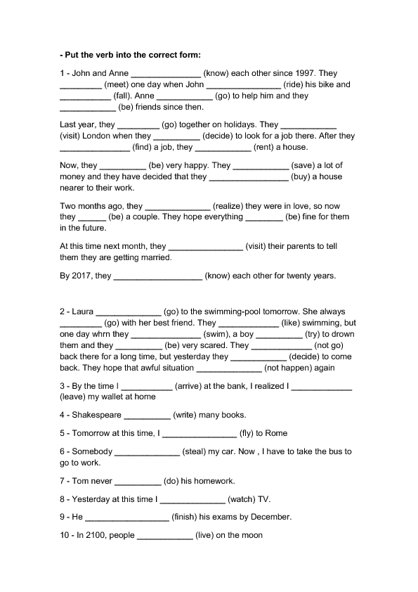 Verb Tense Mix