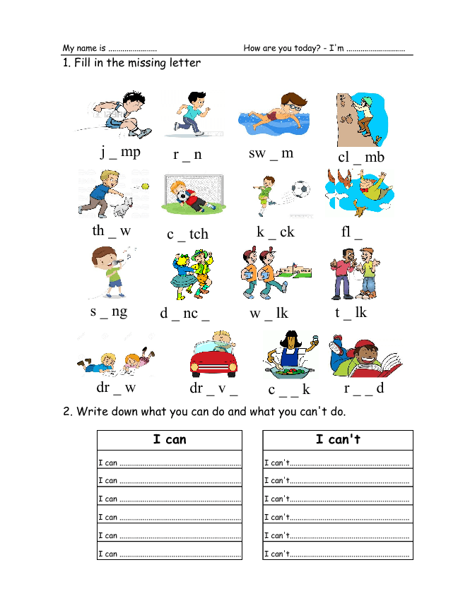 Action Verbs Fill In The Blank For Kids Action Verbs Fill In The Blank For Kids