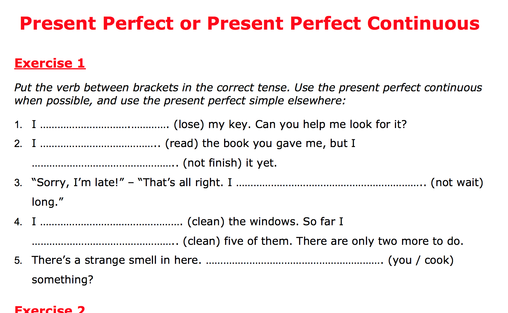Present Perfect Or Present Perfect Continuous