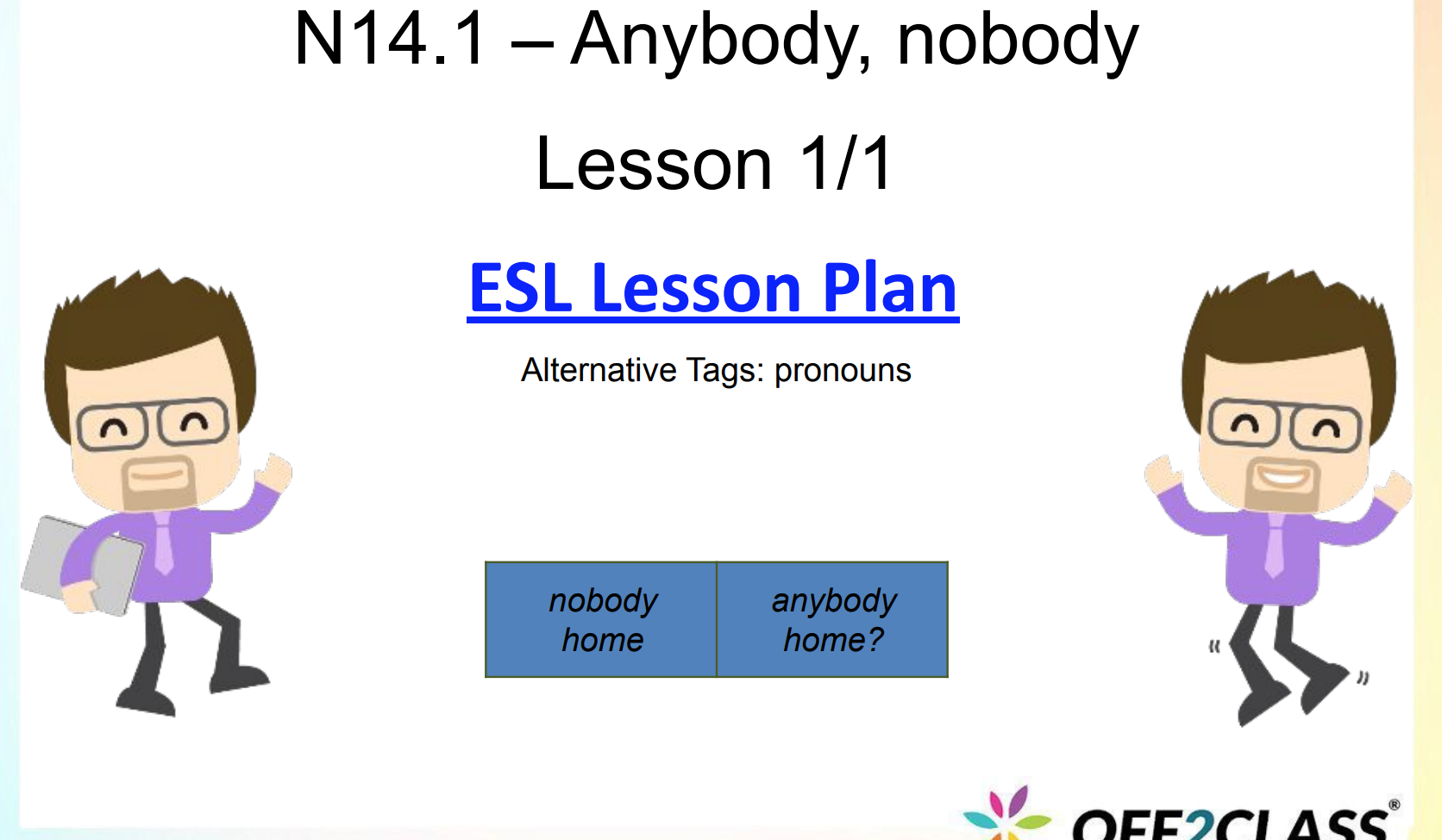 Anybody Nobody Free ESL Lesson Plan